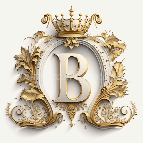 Digital Download Letter B Crown on Whitish Background - Etsy