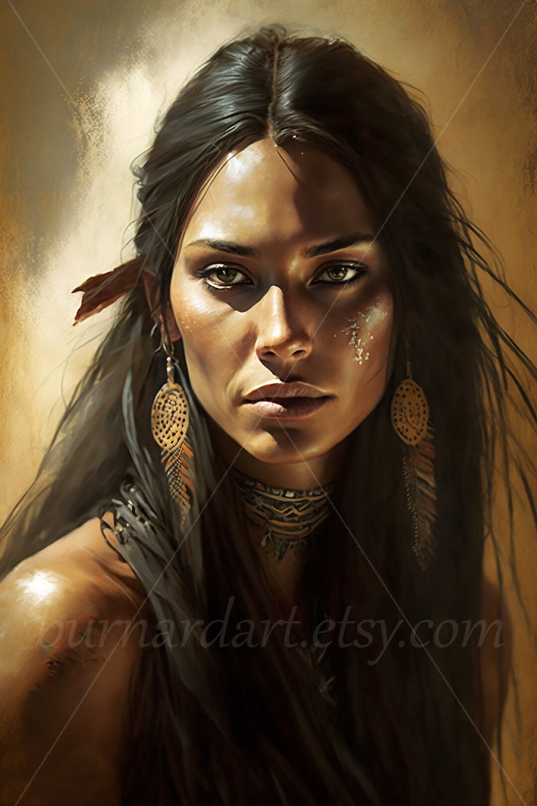Muskogee Creek Native American Woman Digital Download AI Art Print ...