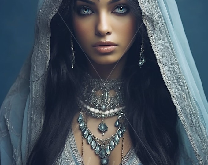 Arabian Princess Digital Download Fantasy AI Art Print Printable Poster ...
