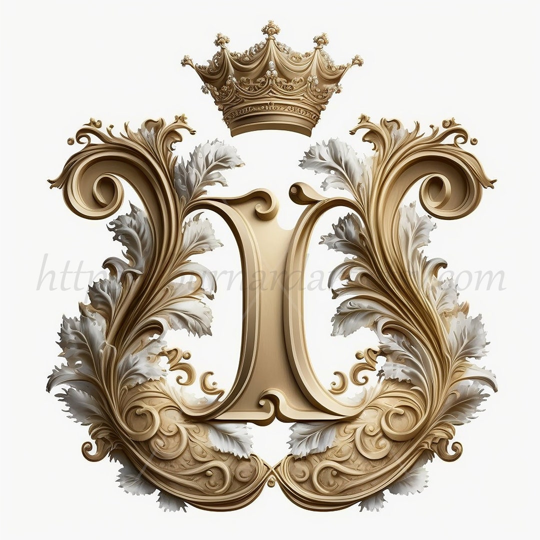 Digital Download - Letter I Crown on Whitish Background Alphabet ...