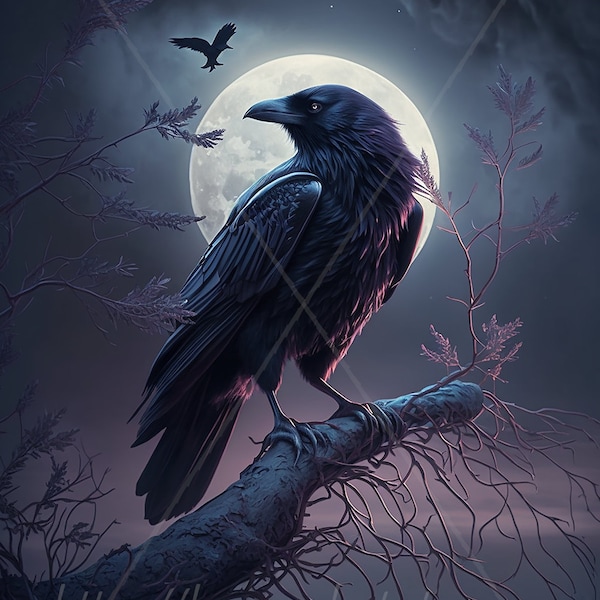 Raven Moon Photo Print - Etsy