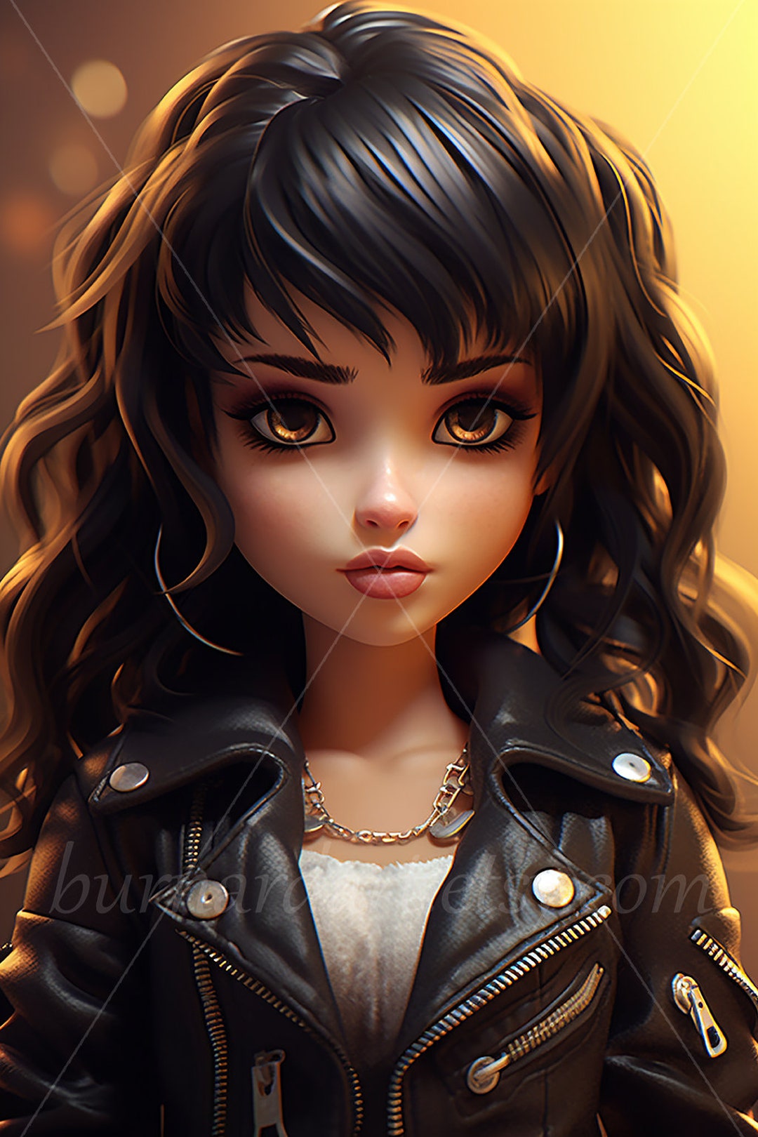 Digital Download Celestial Punk Anime Doll AI Art Print Printable Image ...
