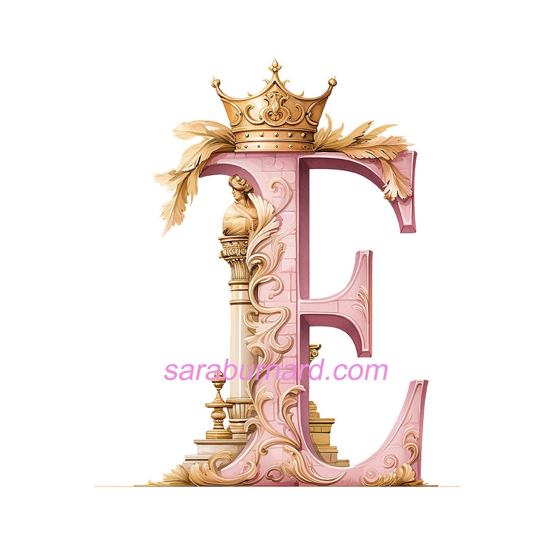 E Capital Letter Digital Download - Transparent Background PNG Pink ...