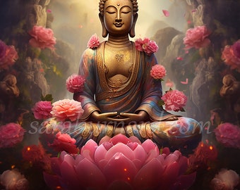 Buddha Digital Download Buddhism Siddhartha Gautama AI Art Print ...