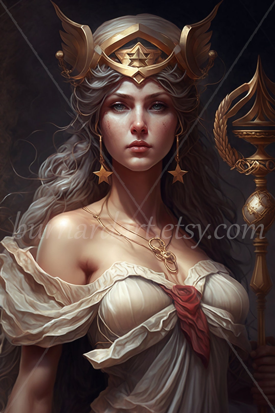 Themis Digital Download - Goddess of Justice, Law & Order - Greek Mythology - AI Art Print ...