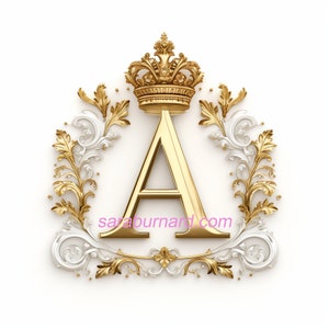 Digital Download - Letter A Crown on Whitish Background Alphabet ...