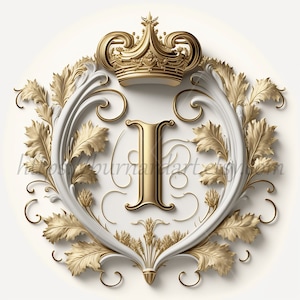 Digital Download - Letter I Crown on Whitish Background Alphabet ...