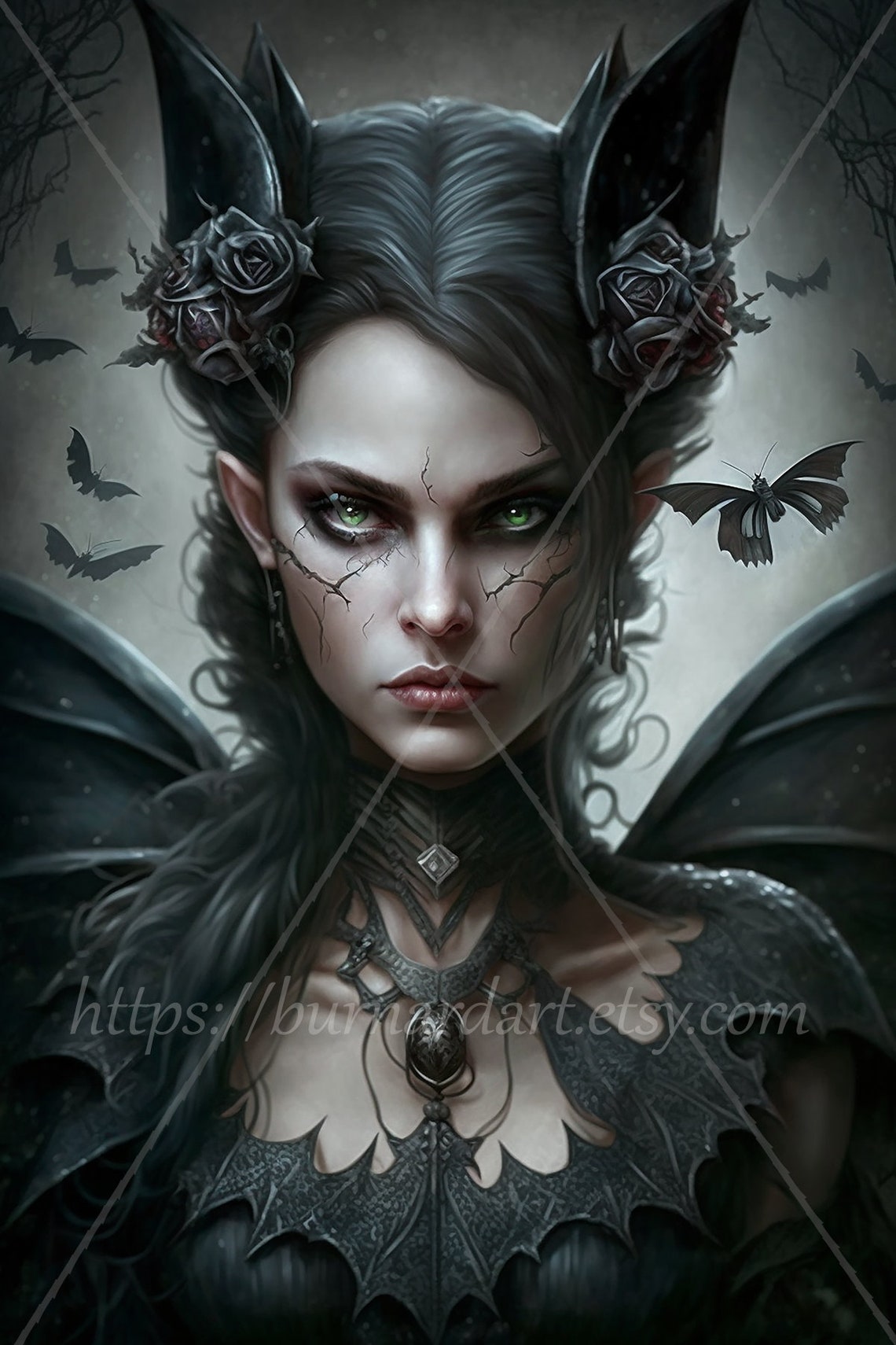 Dark Fairy Digital Download Gothic Fantasy AI Art Print - Etsy