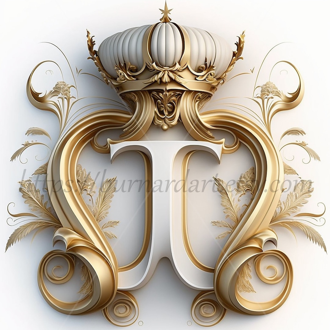 Digital Download - Letter T Crown on Whitish Background Alphabet ... Digital Download - Letter T Crown on Whitish Background Alphabet ...