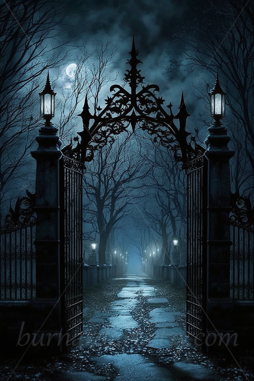 Gothic Gates Digital Download Fantasy Scary Spooky Haunted Halloween AI ...