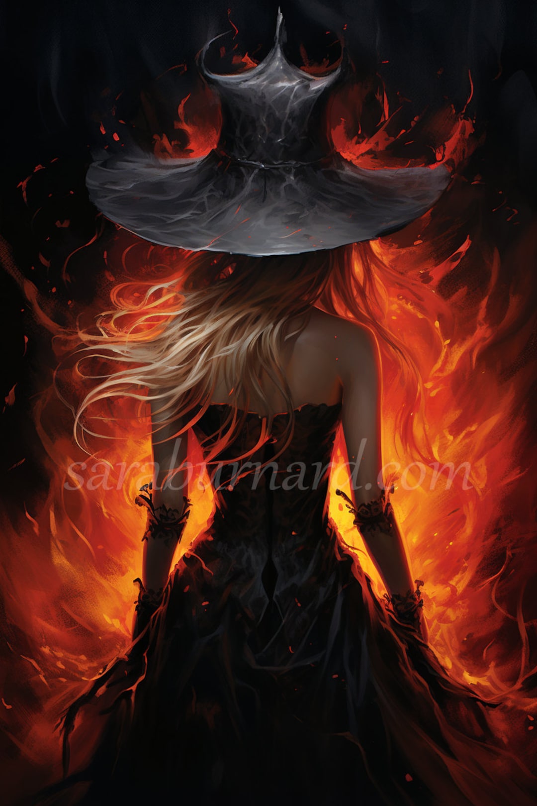 Fire Witch Digital Download - Fantasy Art - Spooky Halloween - AI Art ...
