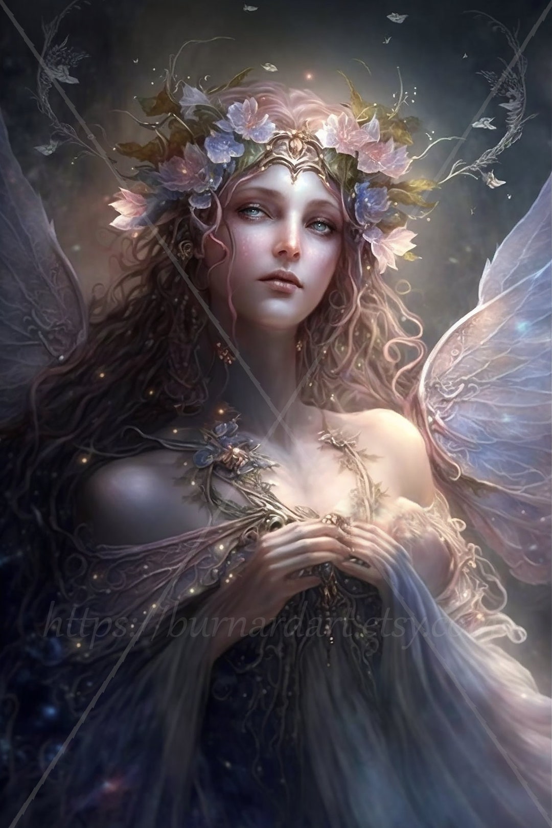 Fairy Digital Download Angelic Fantasy AI Art Print Printable Image ...