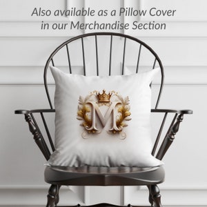 Digital Download Letter M Crown on Whitish Background Alphabet Initials ...