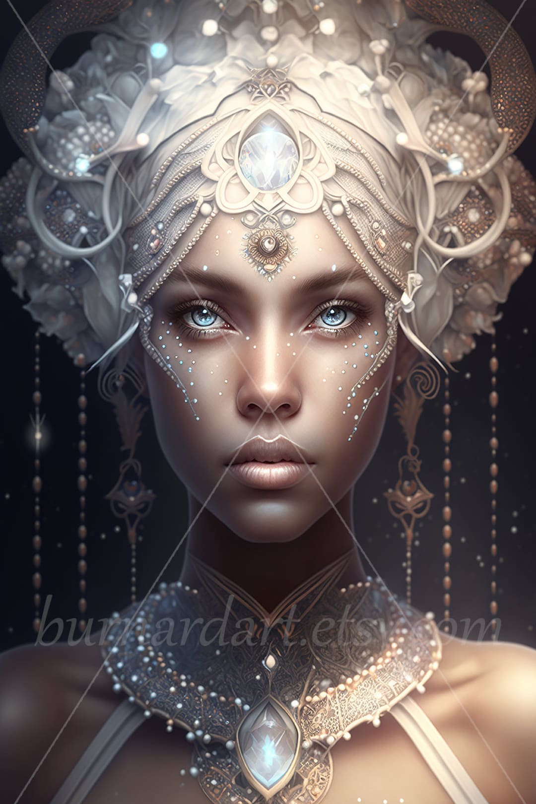 Celestial Woman Digital Download - With Beautiful Headpiece Hat - AI ...