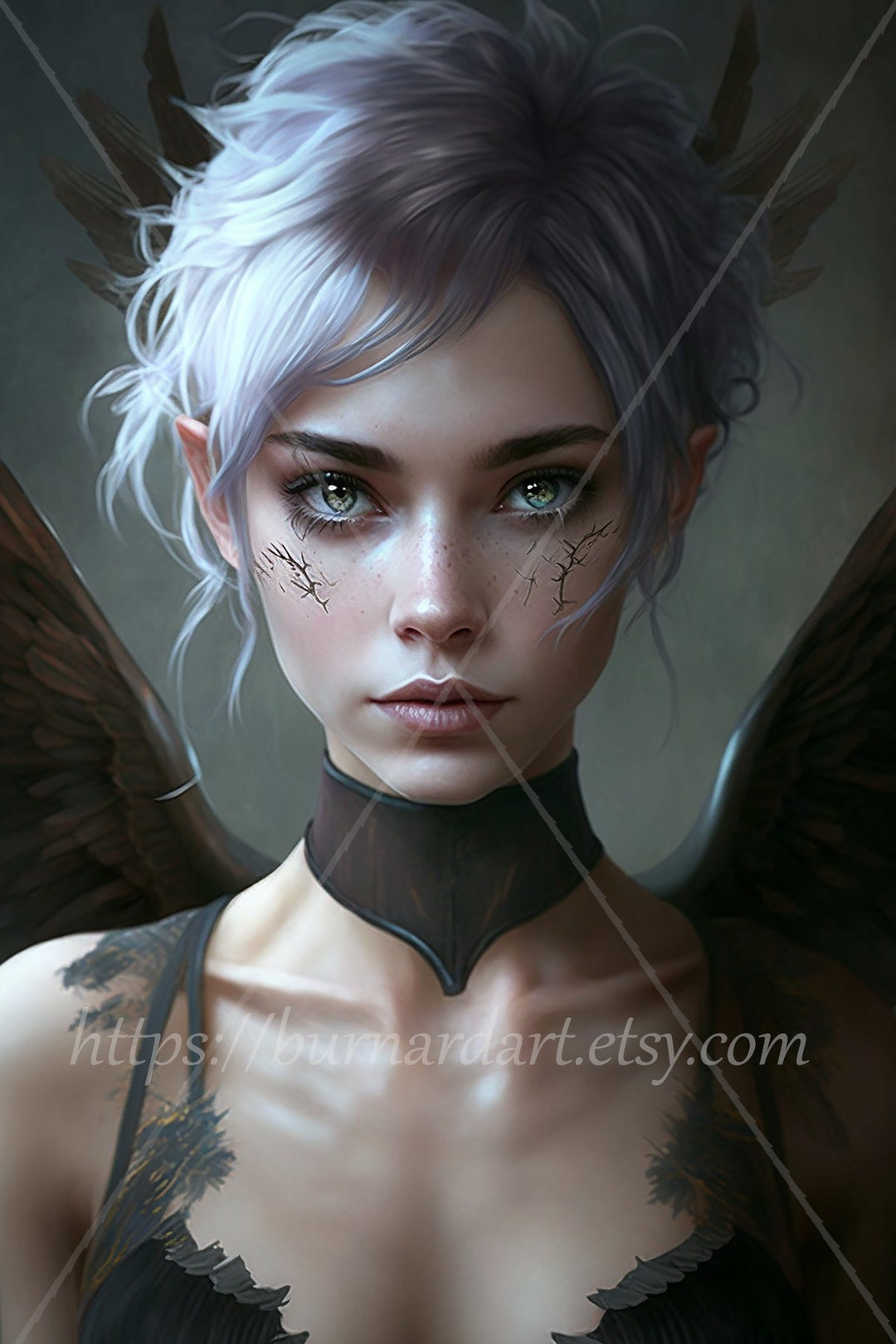 Gothic Pixie Girl Digital Download - Dark Pixies Fantasy - AI Printable ...
