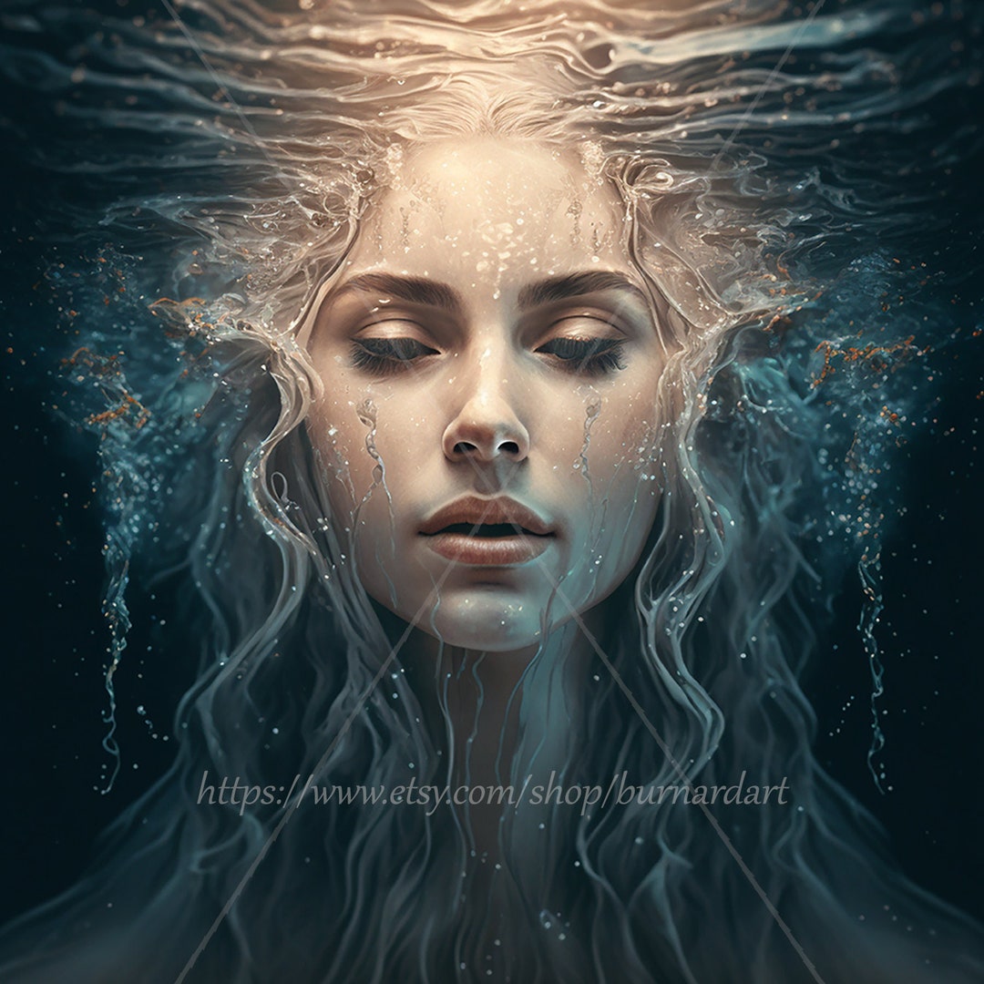 Digital Download Astrology Zodiac Ethereal Woman With Water Element ...