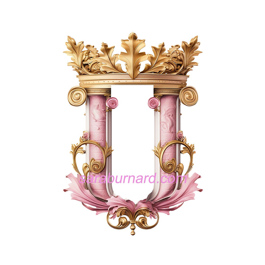 U Capital Letter Digital Download - Transparent Background PNG Pink ...