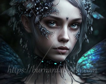 Dark Fairy Digital Download Gothic Fantasy AI Art Print - Etsy