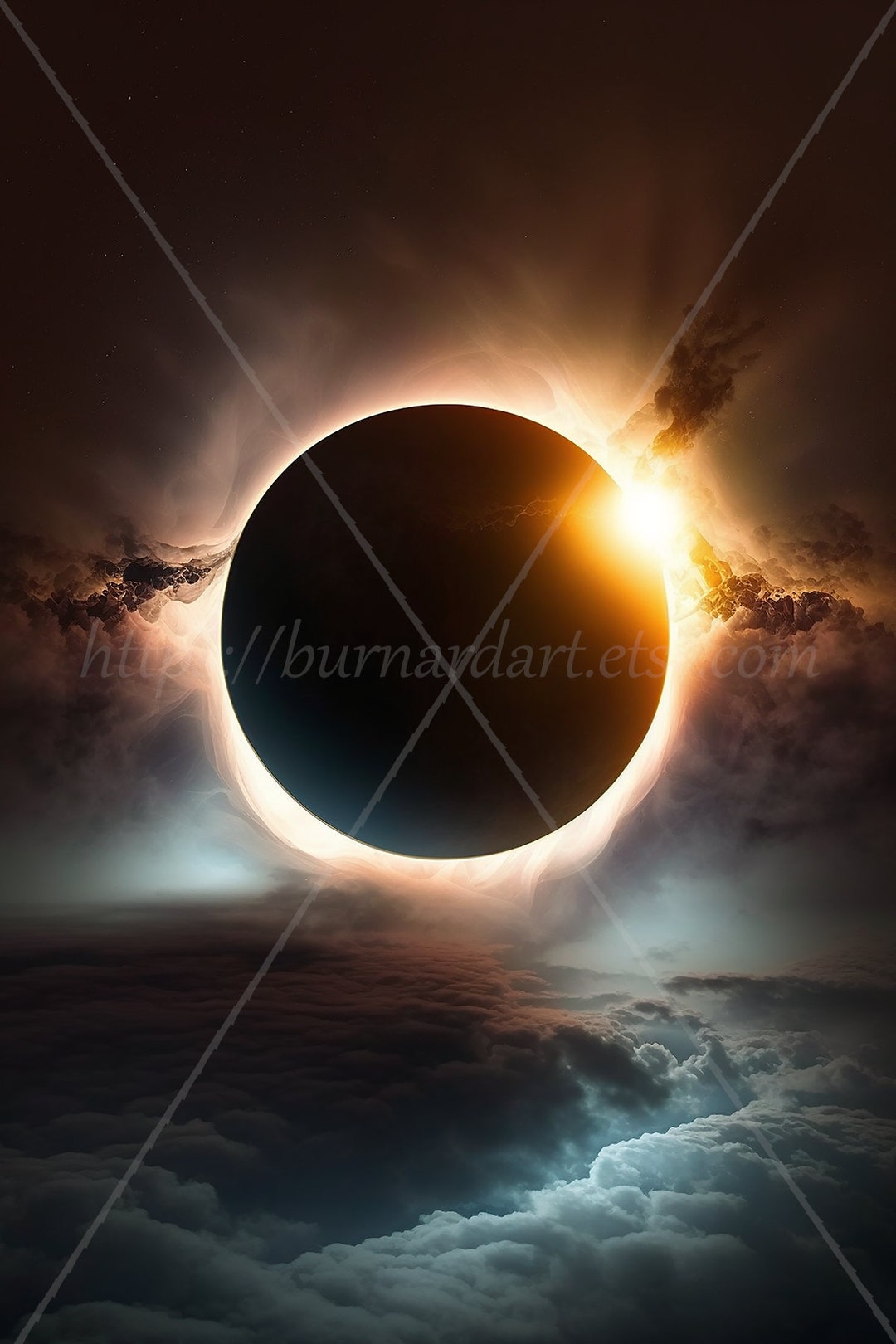 Solar Eclipse Digital Download - Astrology Zodiac Moon Sun Phases- AI ...