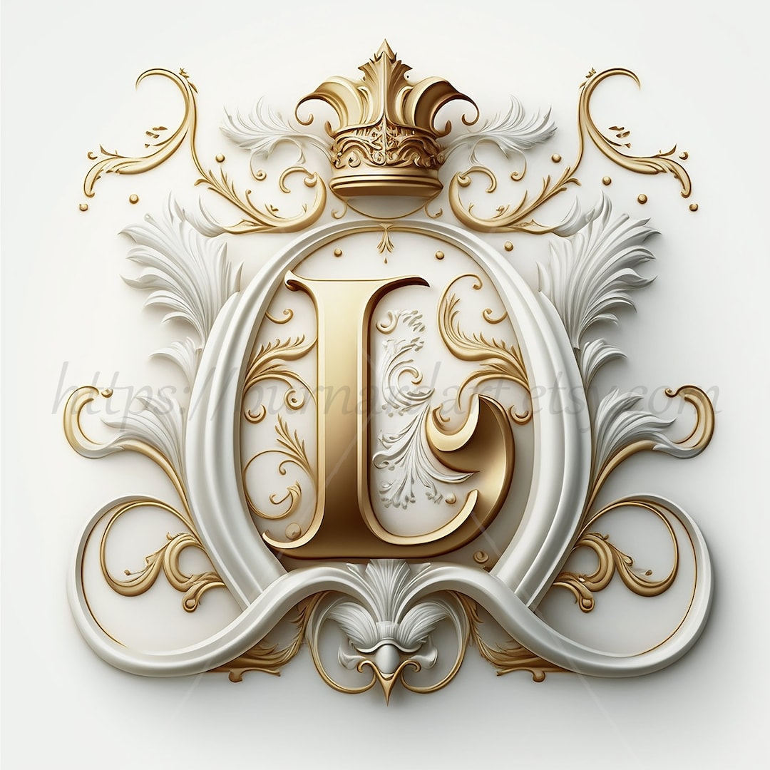 Digital Download - Letter L Crown on Whitish Background Alphabet ...