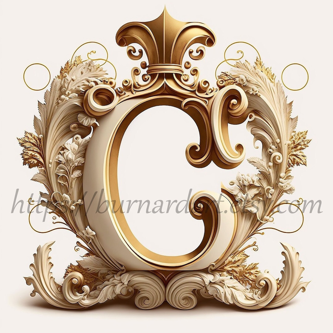 Digital Download - Letter C Crown on Whitish Background Alphabet ... Digital Download - Letter C Crown on Whitish Background Alphabet ...