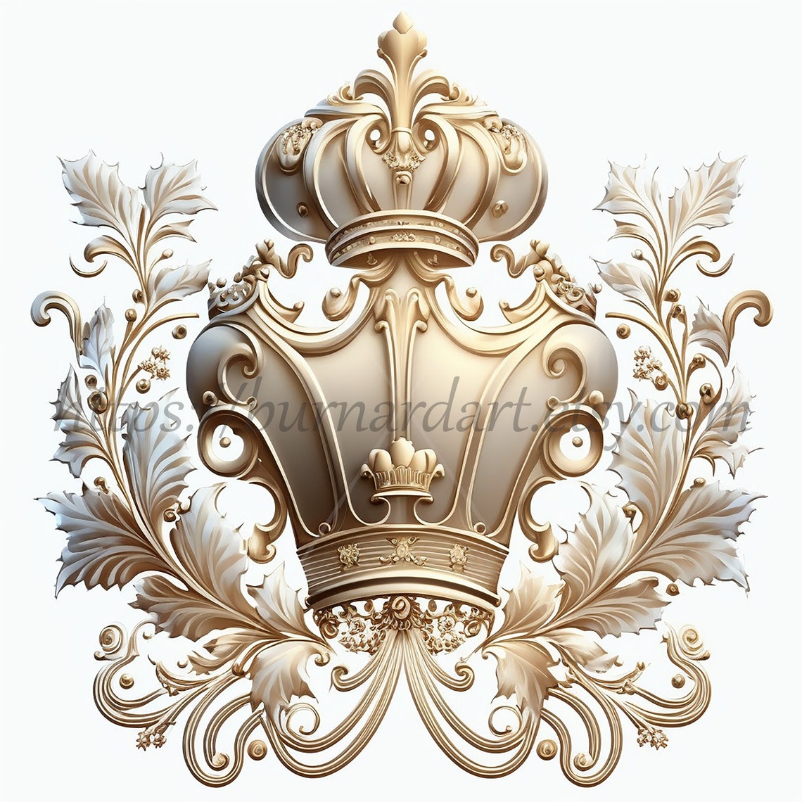 Crown Emblem Digital Download Solid White Background - Etsy