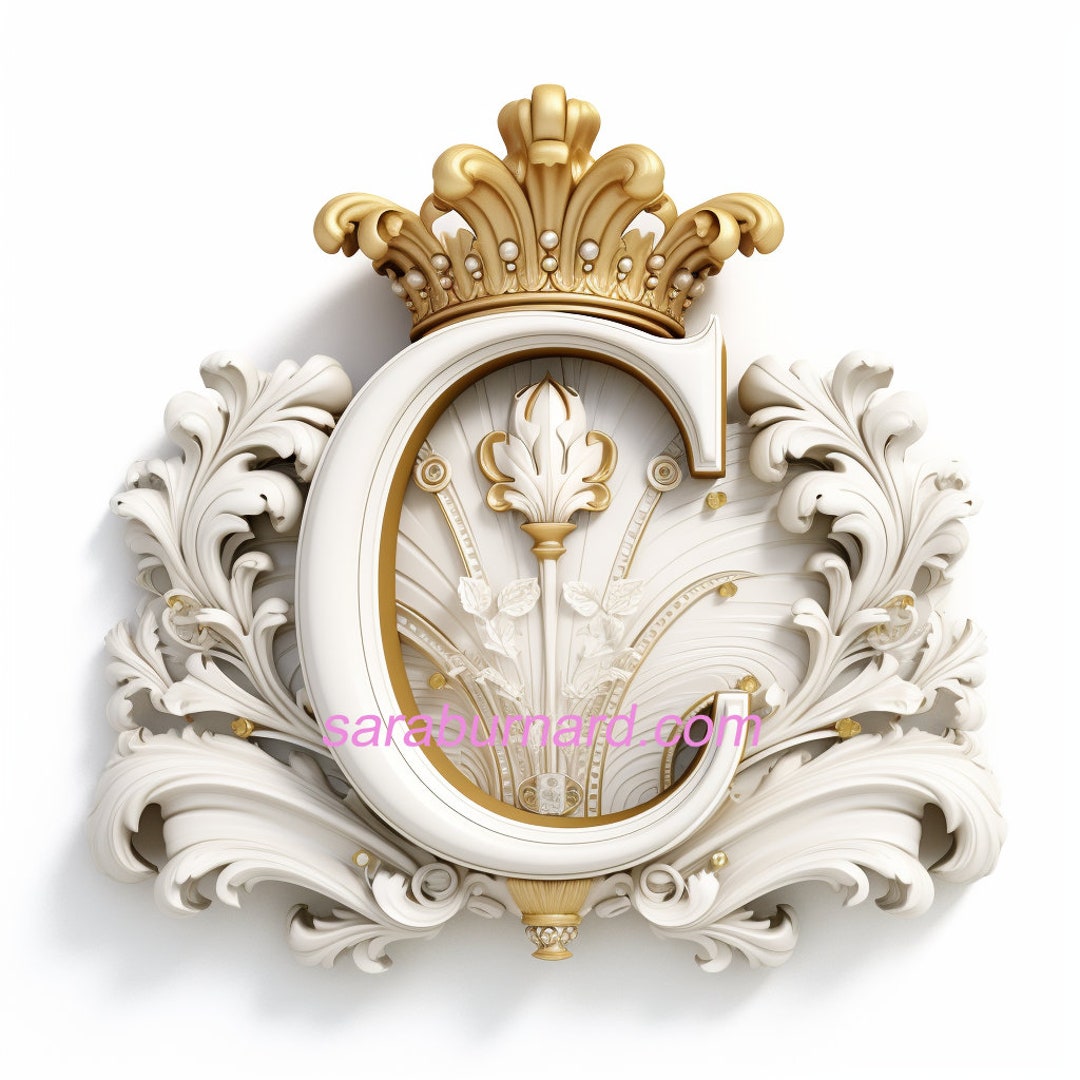 Digital Download - Letter C With a Crown on Whitish Background Gold ... Digital Download - Letter C With a Crown on Whitish Background Gold ...