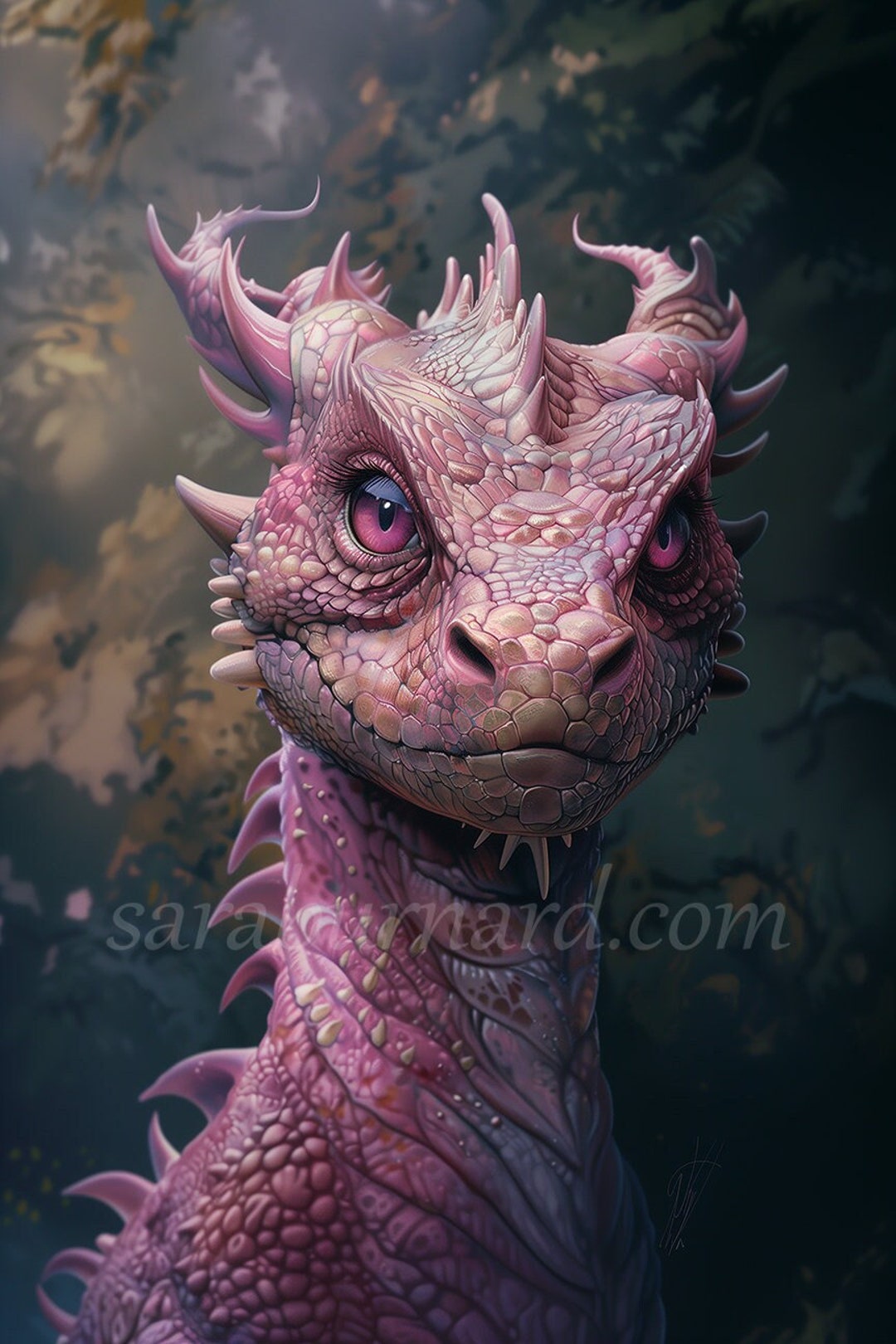 Pink Dragon Digital Download - Mythical Medieval Serpents Dragons - AI ...