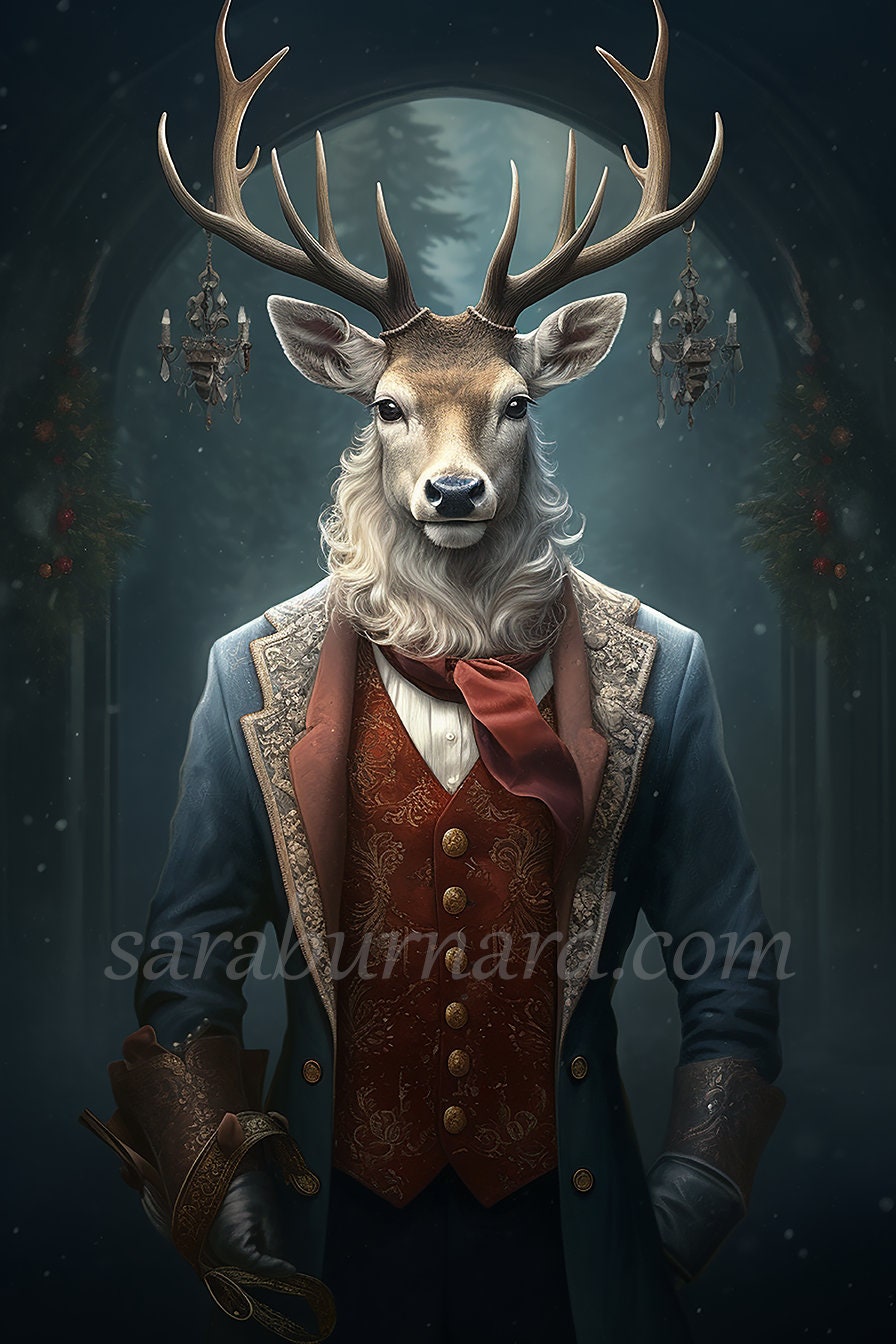 Reindeer in Human Form Digital Download Christmas Happy - Etsy Canada
