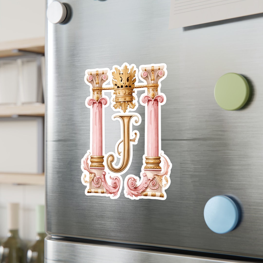 Letter J Decal Sticker Initial Monogram Style for Gifts Tumbler Flask ...