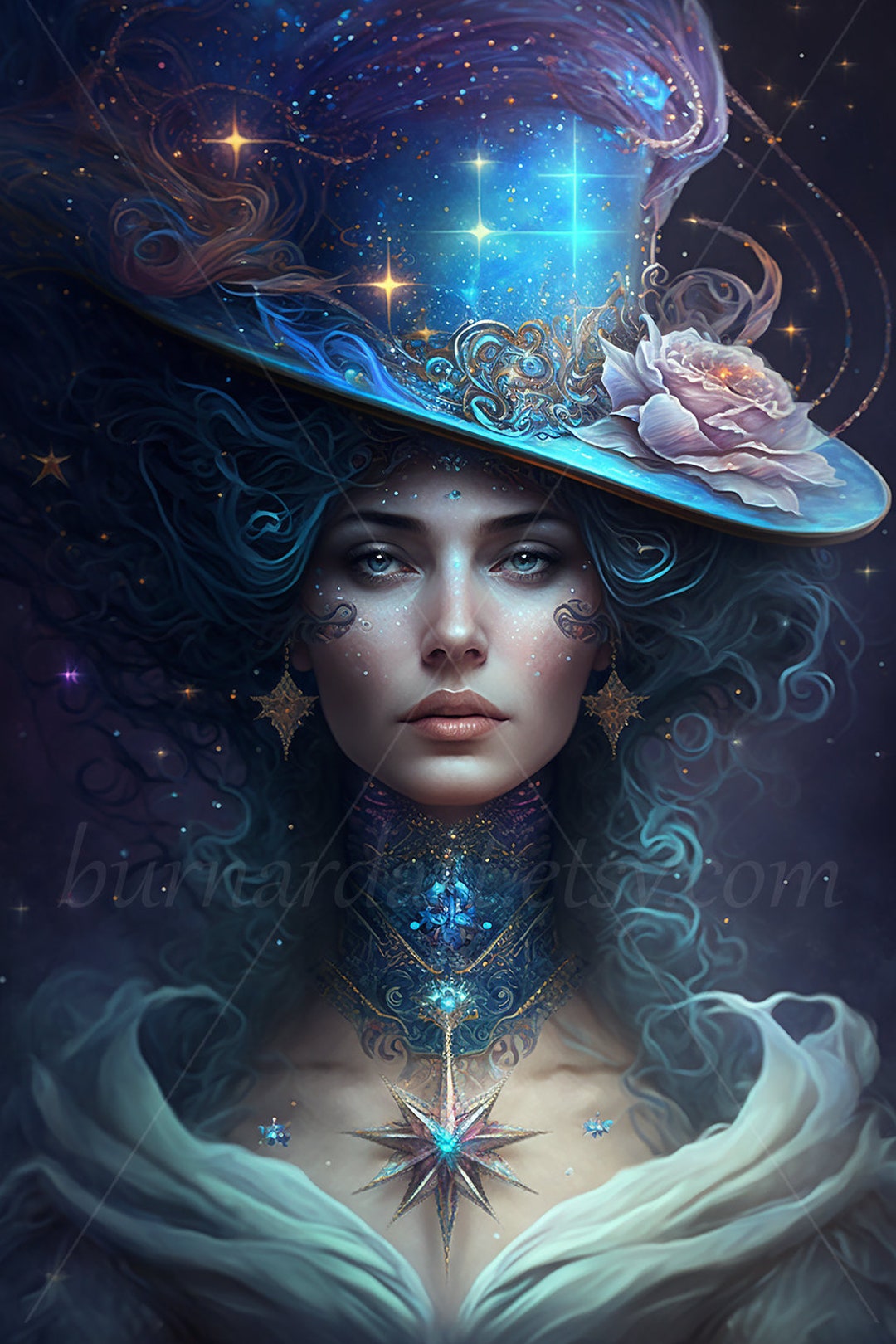 Celestial Woman Digital Download - With Beautiful Big Magic Hat - AI ...