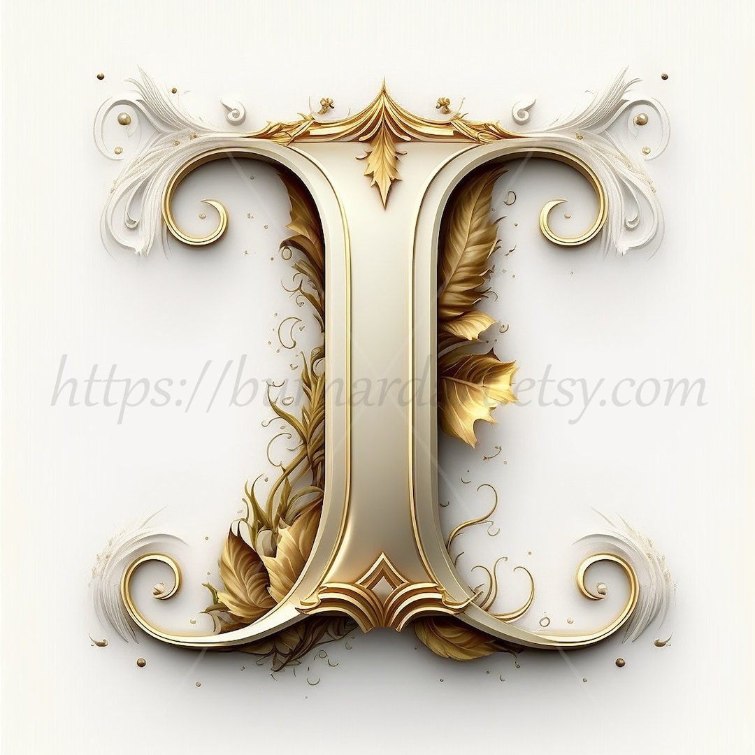 Digital Download - Letter I Crown on Whitish Background Alphabet ...