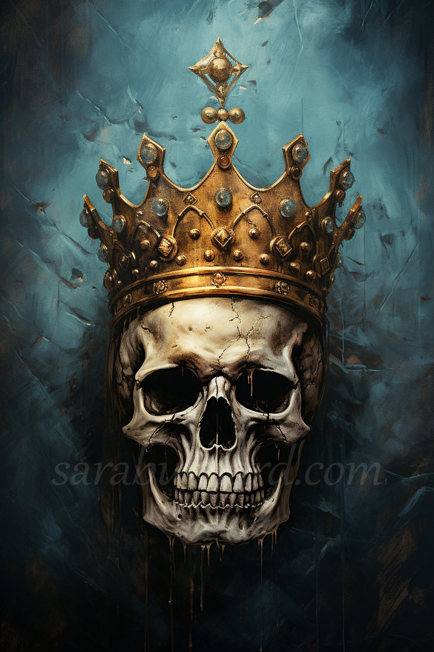 Haunted Skull Digital Download Gold Crown Fantasy Scary - Etsy