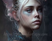 Gothic Pixie Girl Digital Download Dark Pixies Fantasy AI - Etsy