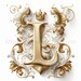 Digital Download Letter L Crown on Whitish Background Alphabet Initials ...