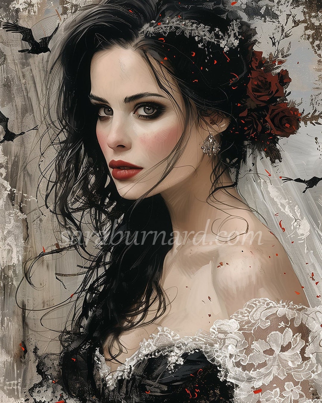 Vampire Bride Digital Download - Gothic Fantasy - AI Generated Art ...