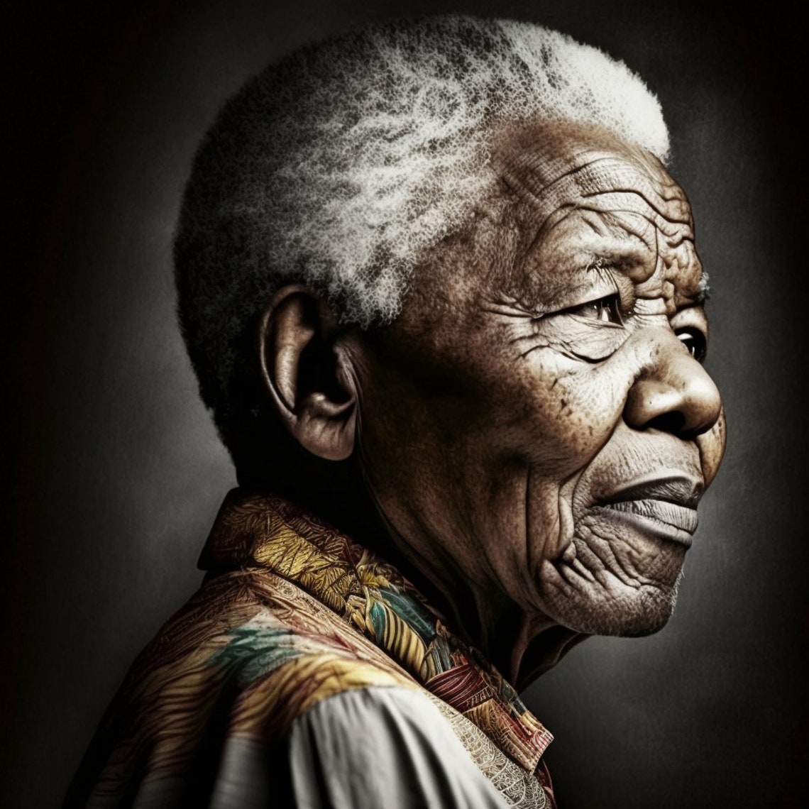 Digital Download Nelson Mandela Portrait South Africa AI - Etsy