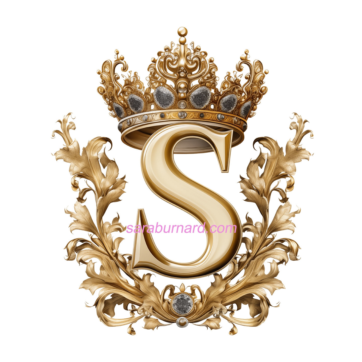 Letter S Digital Download - Transparent Background PNG Gold Crown ...