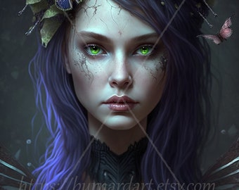 Dark Fairy Digital Download Gothic Fantasy AI Art Print - Etsy