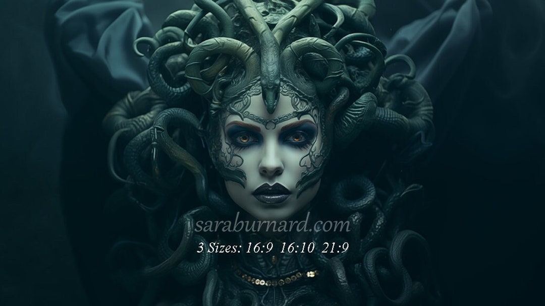 Medusa Ultra Wide 8K Desktop Wallpaper in 3 Sizes 300dpi AI Art Digital ...