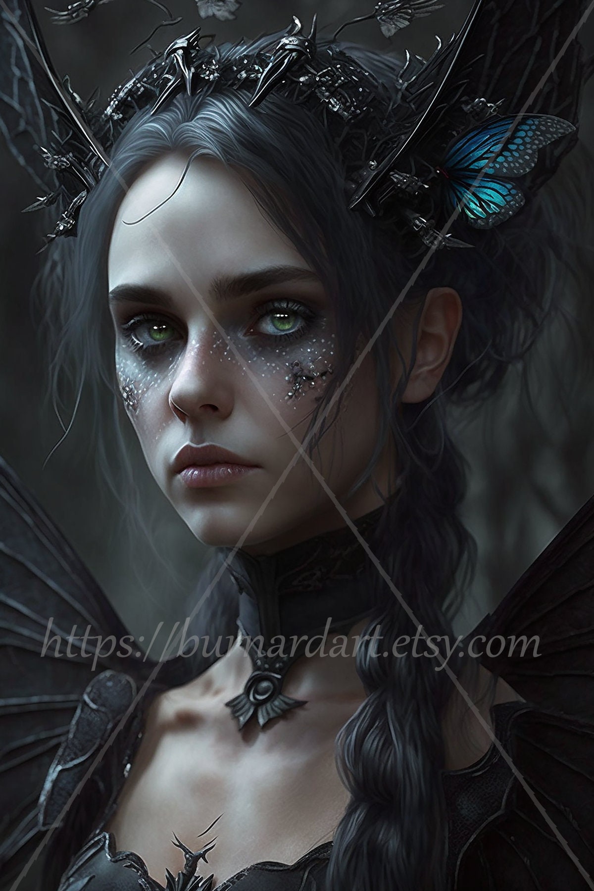 Gothic Pixie Girl Digital Download Dark Pixies Fantasy AI - Etsy