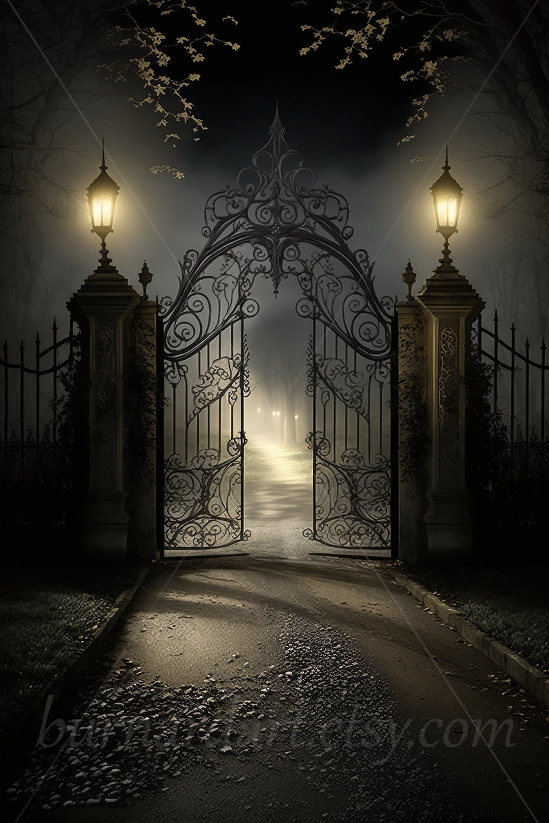 Gothic Gates - Digital Download - Fantasy Scary Spooky Haunted ...