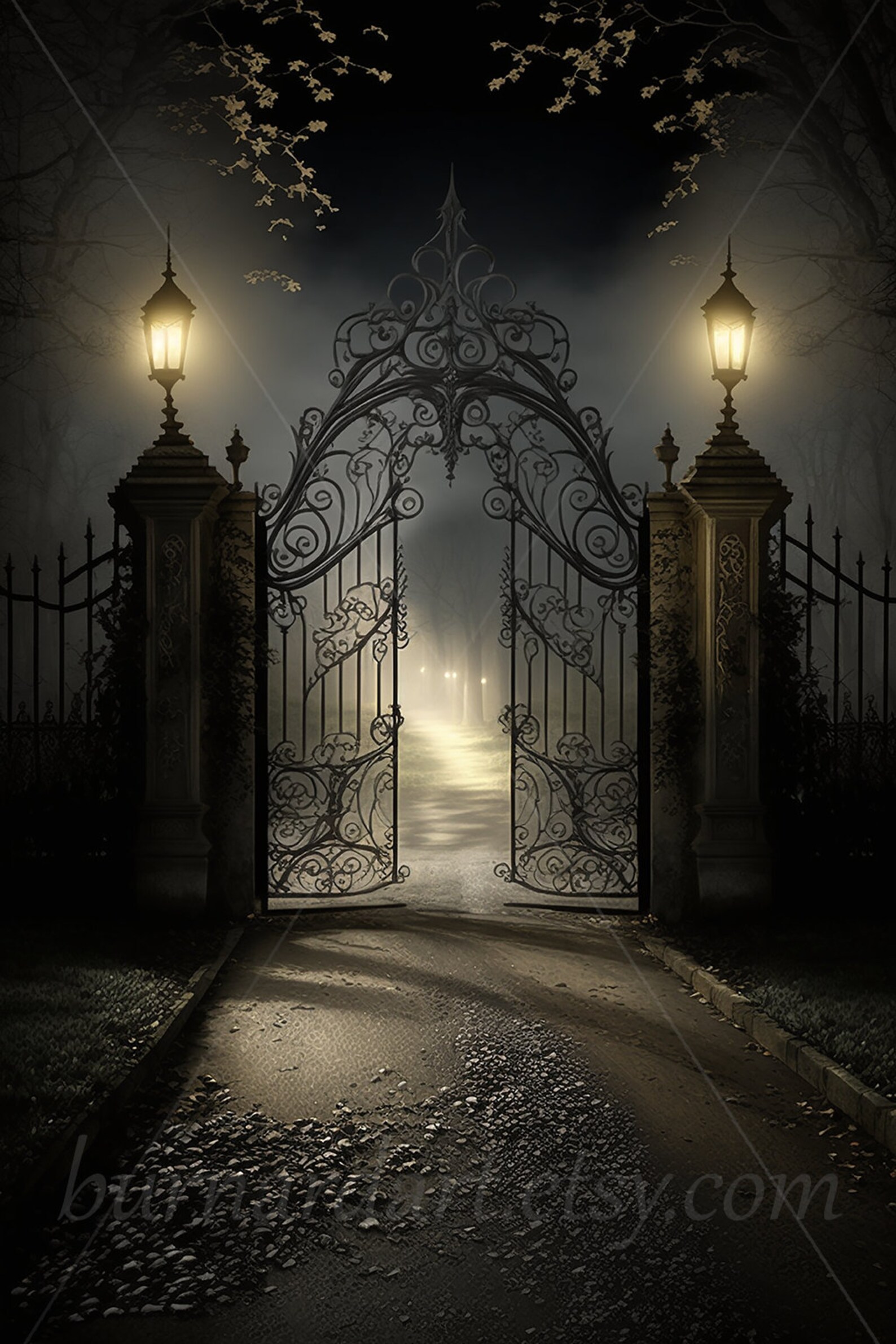 Gothic Gates - Digital Download - Fantasy Scary Spooky Haunted ...