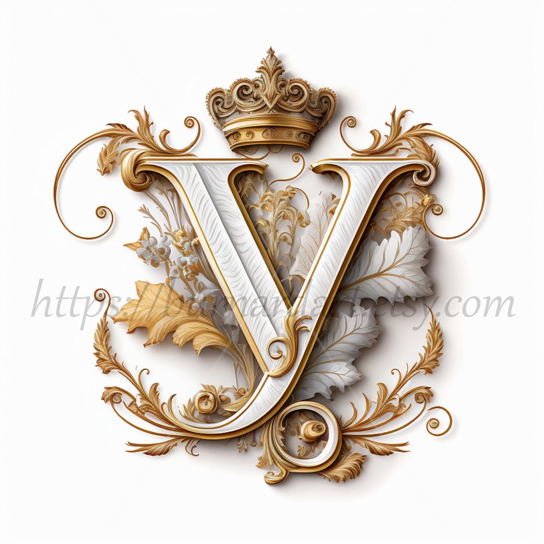 Digital Download - Letter Y Crown on Whitish Background Alphabet ...