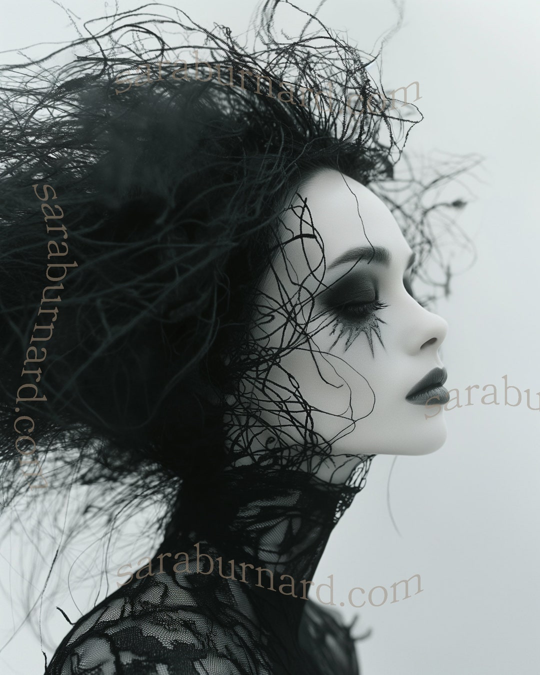 Gothic Pixie Woman Digital Download Dark Fantasy AI Generated Art Print ...