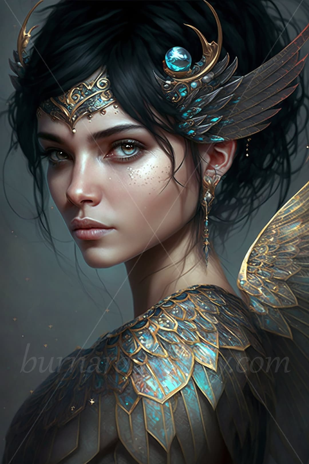 Gothic Pixie Girl Digital Download - Dark Pixies Fantasy - AI Art Print ...