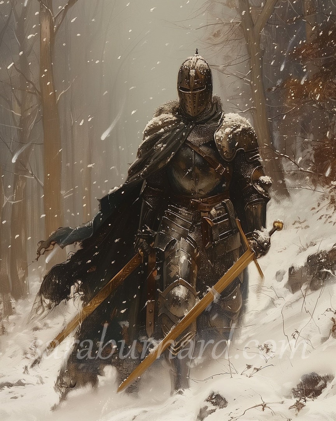 Knight in Shining Armor Digital Download - Medieval Fantasy - AI Art ...
