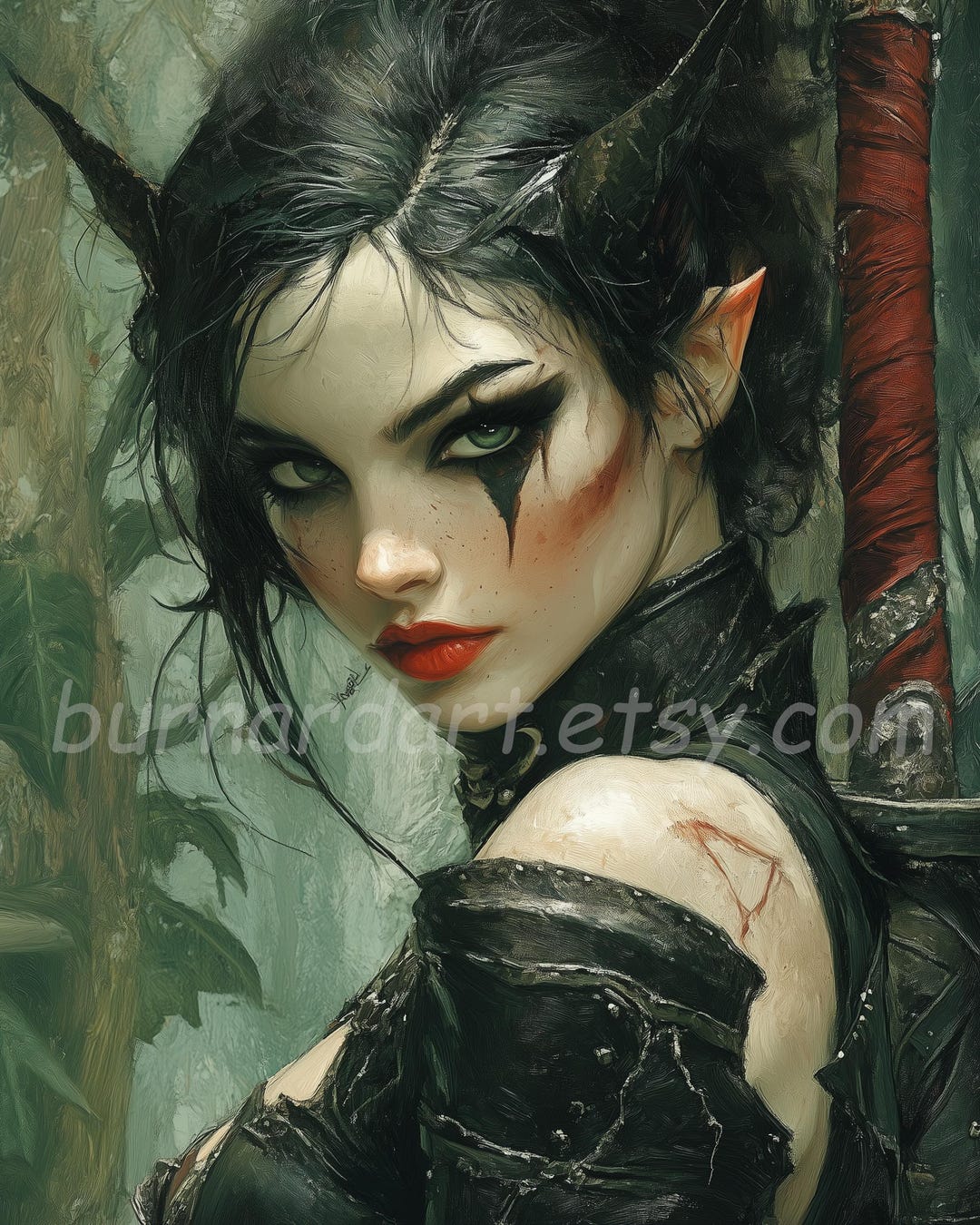 Mythical Badass Warrior Digital Download - Fantasy Mythology Portrait ...