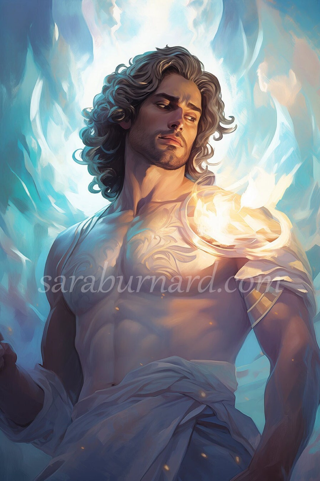 Aether Digital Download - God of Light - Greek Mythology - AI Art Print ...