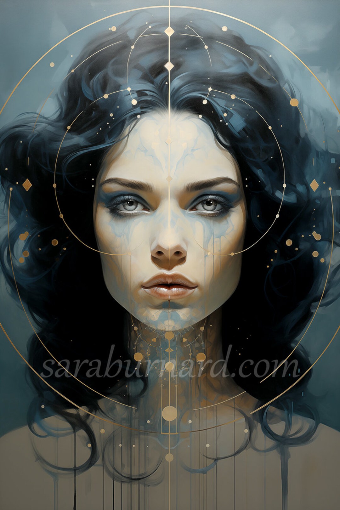 Aquarius Digital Download - Portrait - Astrology Zodiac - AI Generated ...